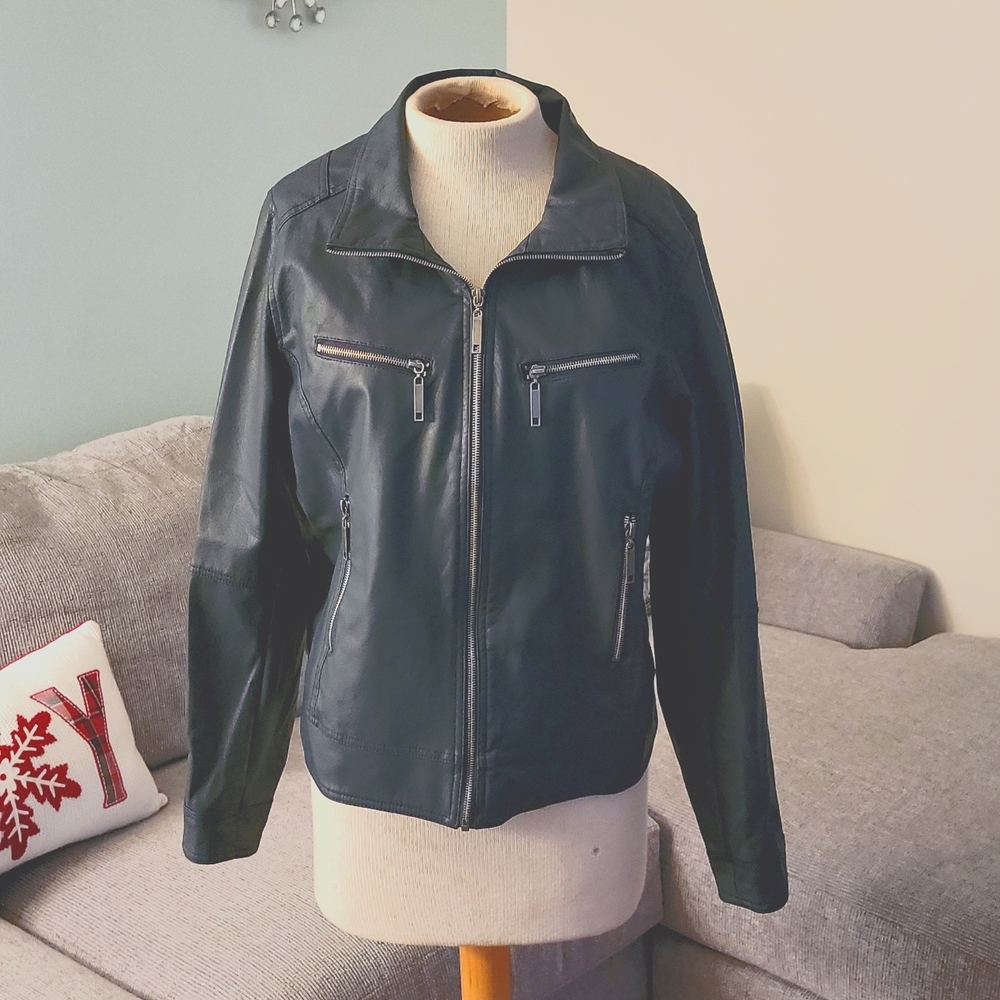 Ib Diffusion Faux Leather Jacket - Gem